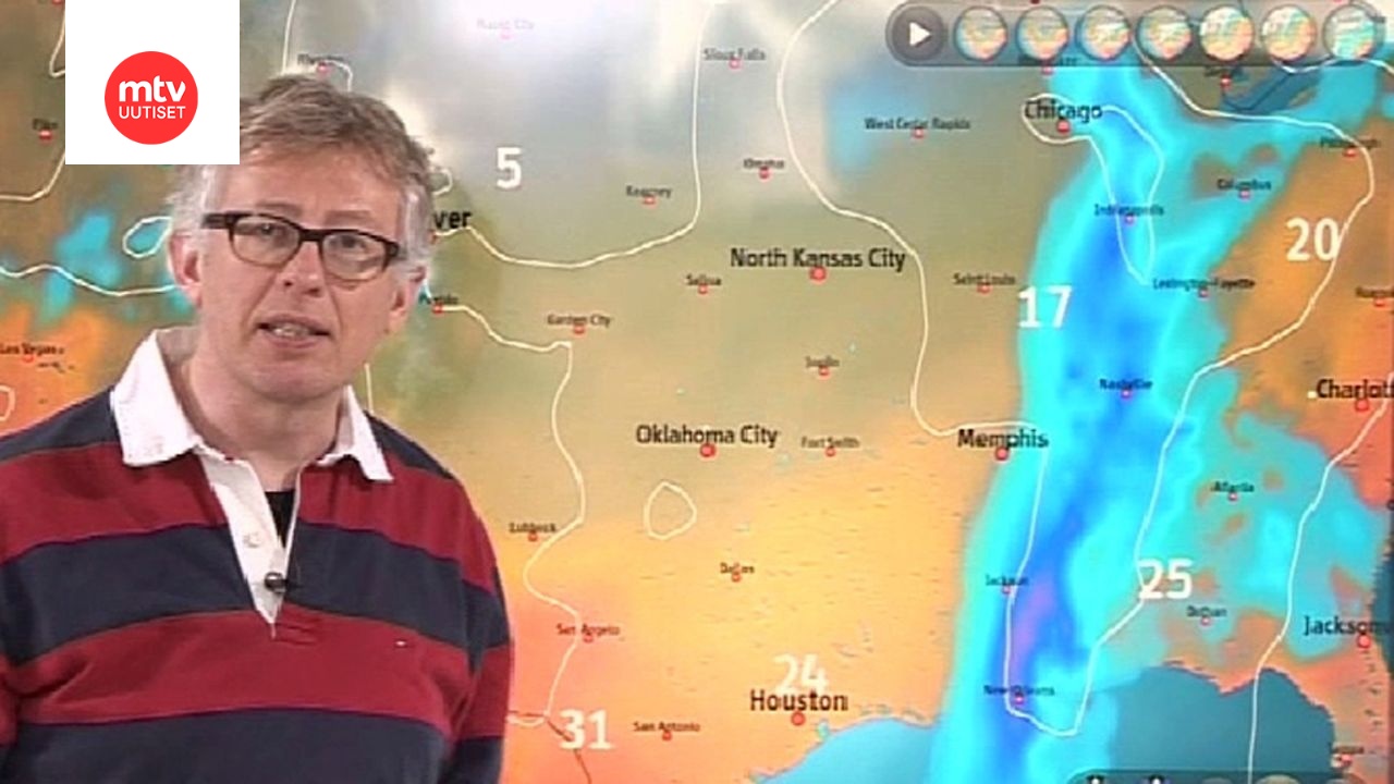 Yhdysvaltoihin tornadovaara ja jopa puoli metriä lunta | MTV Uutiset