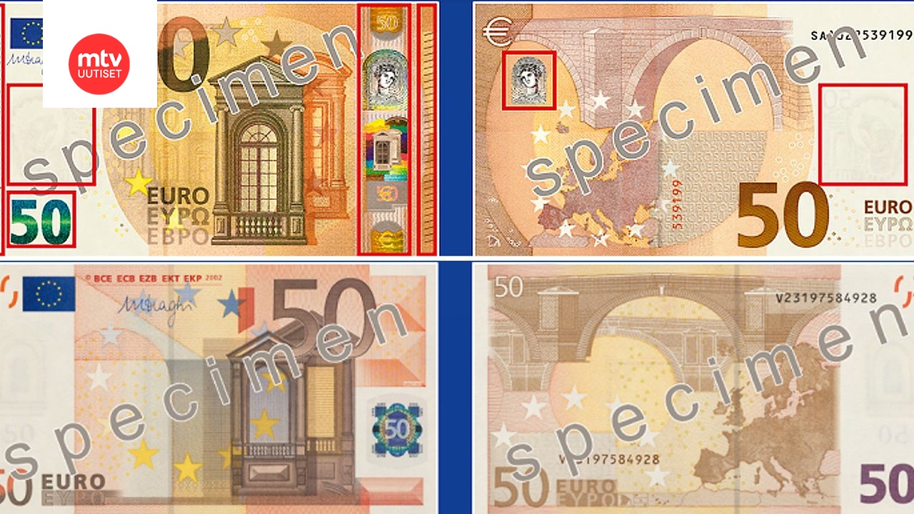 50 euron seteli muuttuu – kuvat kertovat miten | MTV Uutiset