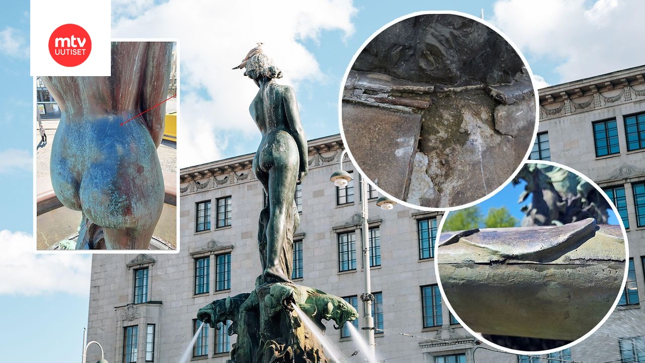 Tällaisia tuhoja Havis Amandaan kiipeäminen on siihen aiheuttanut | MTV ...