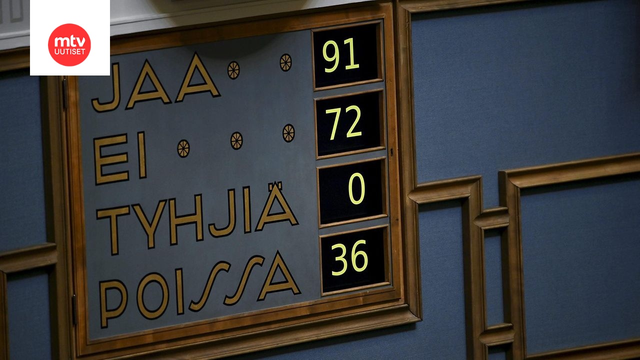 Hallitus sai eduskunnan luottamuksen energiapolitiikan hoitamisesta | MTV Uutiset