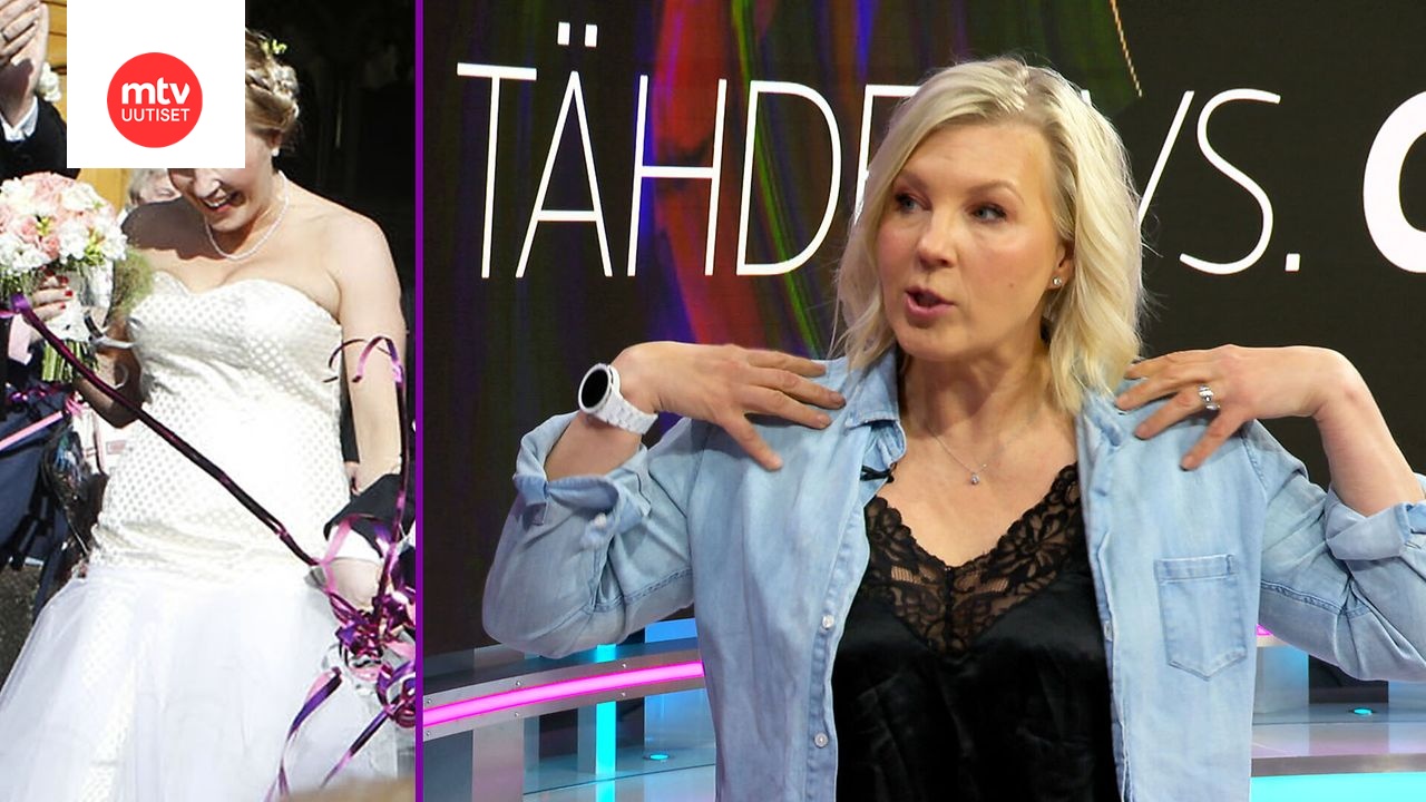 Vappu Pimiä yritti pukea hääpukunsa ylleen – näin kävi | MTV Uutiset