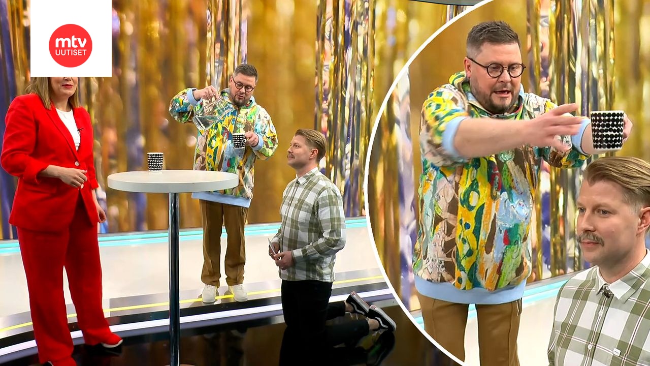 Janne Kataja teki hämmentävän taikatempun suorassa lähetyksessä – laittoi juontajan polvilleen ...