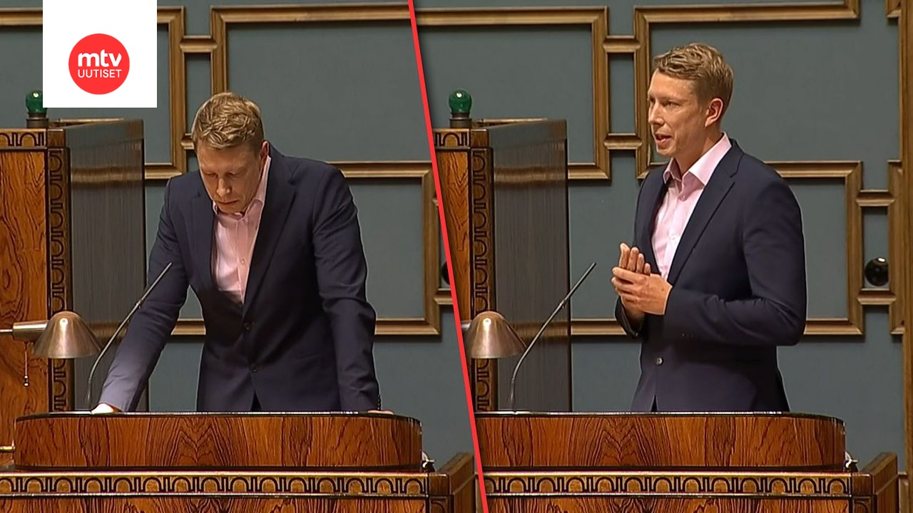 "Terapeutti-Ville" puhkesi kyyneliin eduskunnan lehterillä: | MTV Uutiset