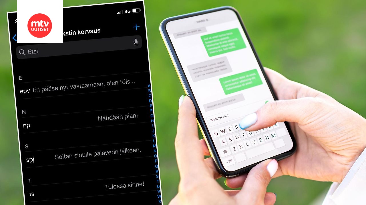 Näin toimii tekstin korvaaminen iPhonessa | MTV Uutiset