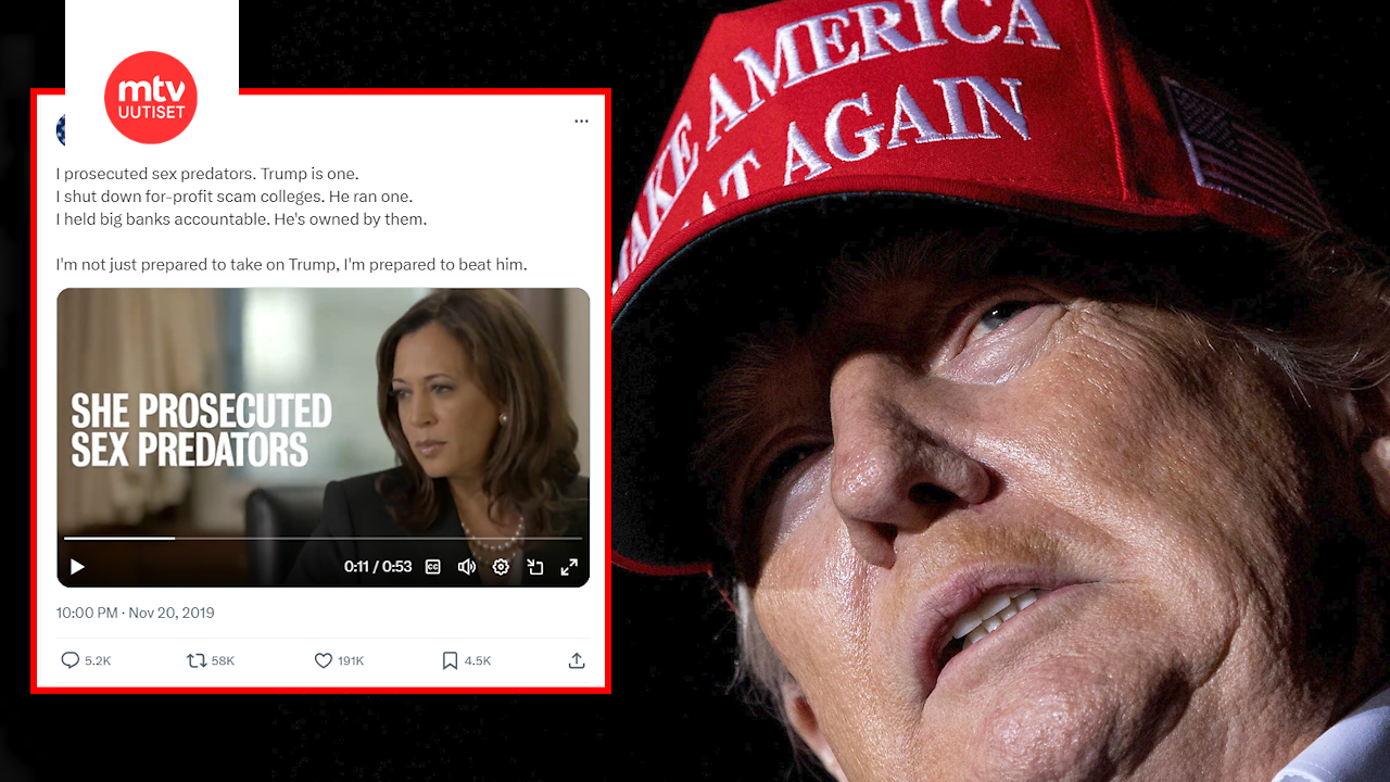 Kamala Harrisin vuosia vanha video leviää | MTV Uutiset