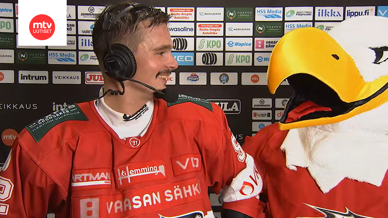 Sportin maskotti teki yllätysvierailun tv-haastatteluun | MTV Uutiset