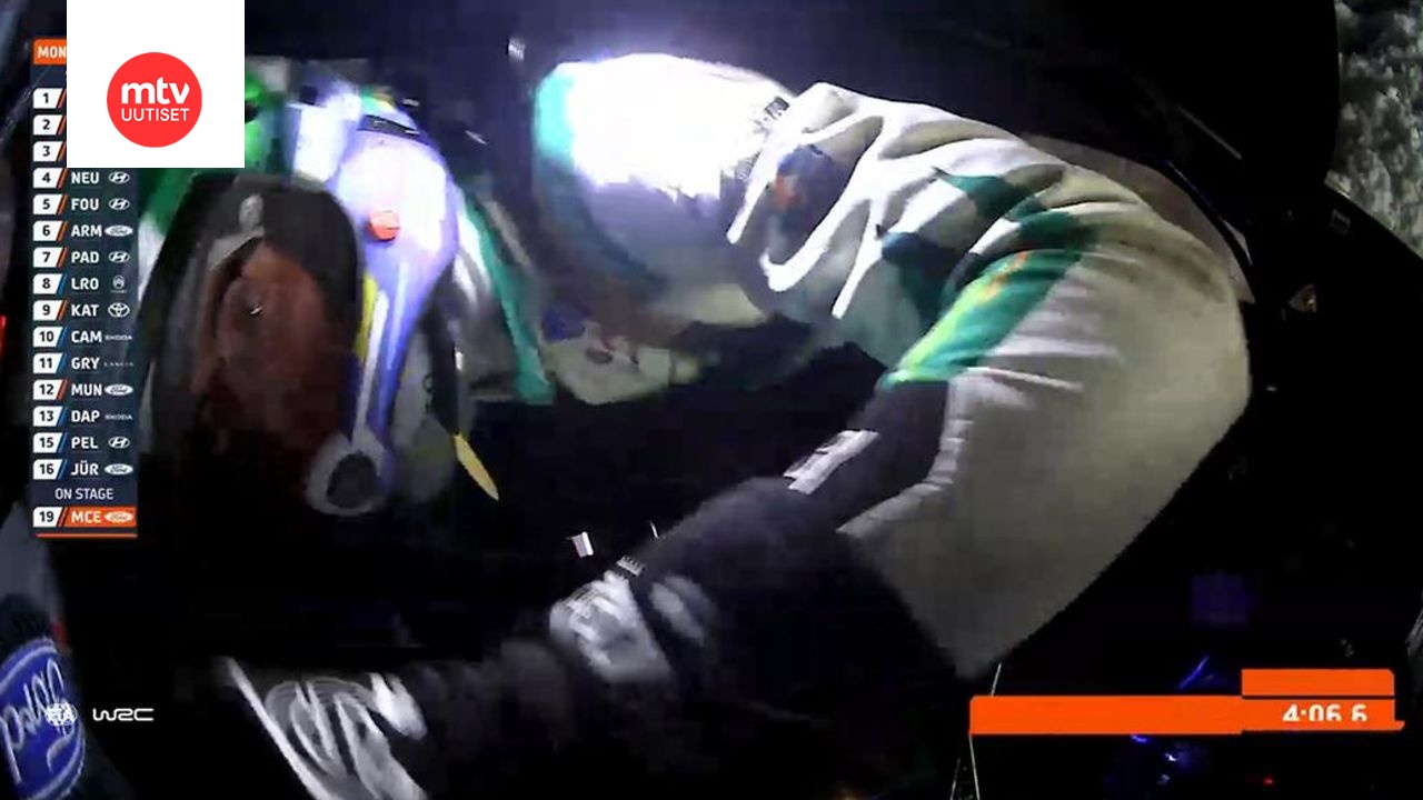 M-Sport Fordin Joshua McErlean jumissa Monte Carlon MM-rallissa | MTV ...